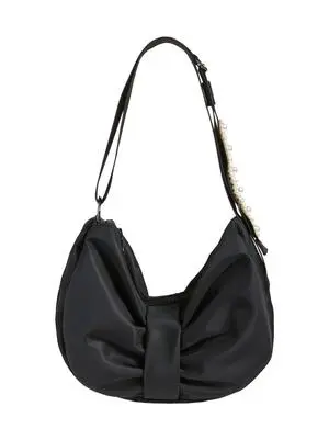 Simone Rocha Bow Sateen Sling Bag - Black/pearl