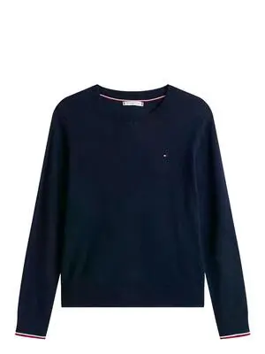 Tommy Hilfiger Crew-neck Cotton-blend Sweater - Blue