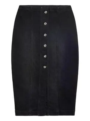 Blumarine Logo-print Denim Skirt - Black