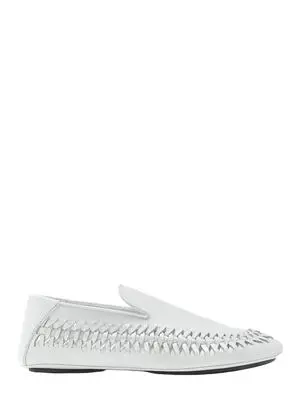 Proenza Schouler Whip Braided Leather Loafers - White