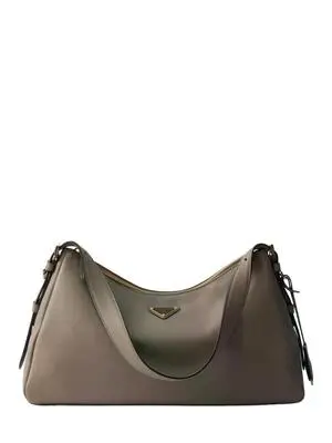 Prada Large Aimée Leather Shoulder Bag - Grey