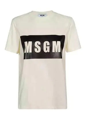 MSGM Logo-print Cotton T-shirt - White