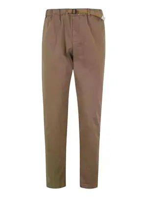 WHITE SAND Buckle-fastening Cotton-blend Trousers - Brown