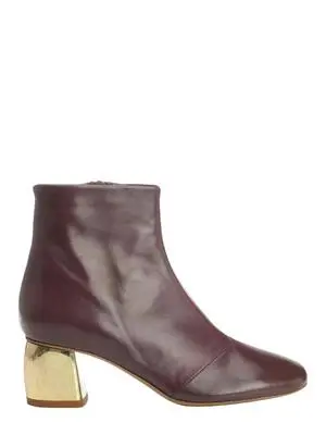 FORTE_FORTE Metallic-heel Leather Boots - Red