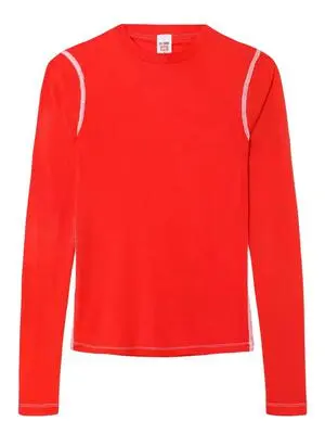 RE/DONE Contrast-stitch Long-sleeve Tee - Red