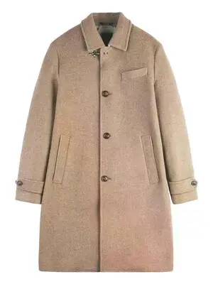 FAY Buttoned Coat With Toggle Fastening Neutrals