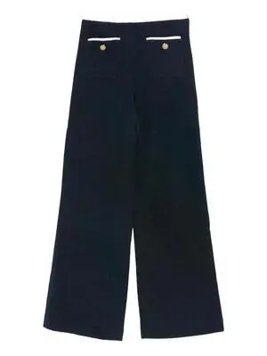 Maje Tweed Straight-leg Trousers - Blue