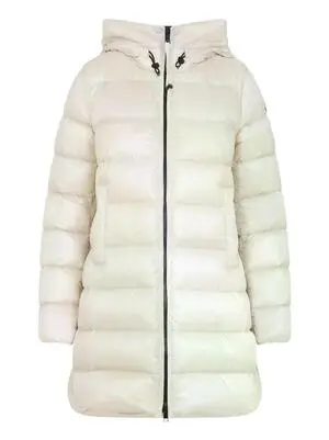 Moncler Quilted Hooded Coat - White
