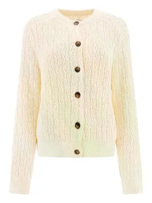 LOULOU Textured Button Cardigan - Neutrals