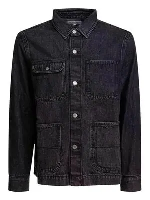 ALEX MILL Button-fastening Cargo-pocket Jacket - Black