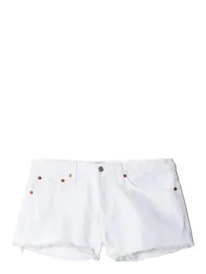 RE/DONE X Levi's Frayed-hem Denim Shorts - White