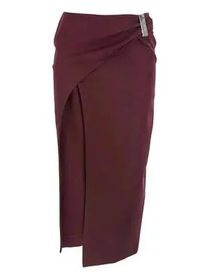 Attico Draped-front Midi Skirt - Red