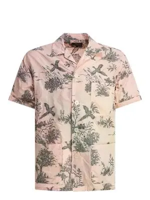 BEAMS Bird-print Pocket Shirt - Pink