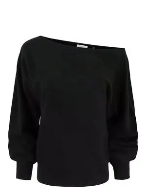 Kinross Cashmere Off-shoulder Dolman Sweater - Black