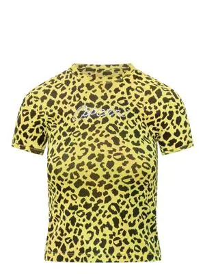 Coperni Crystal-embellished Leopard-print T-shirt - Yellow