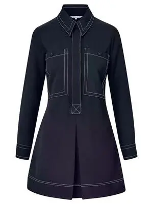 Veronica Beard Contrast-stitch Shirt Mini Dress - Blue