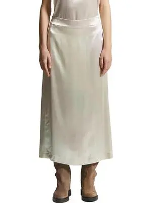PESERICO Satin Side-Slit Skirt