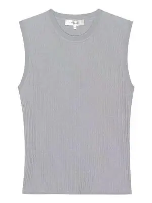 FRAME Cable-knit Sleeveless Top - Grey