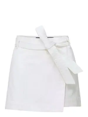Veronica Beard Wrap-tie Belted Skort - White