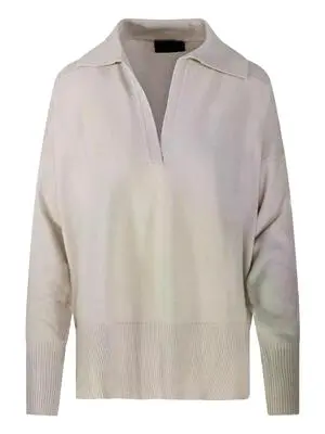 ROBERTO COLLINA Ribbed-hem Polo Top - Neutrals