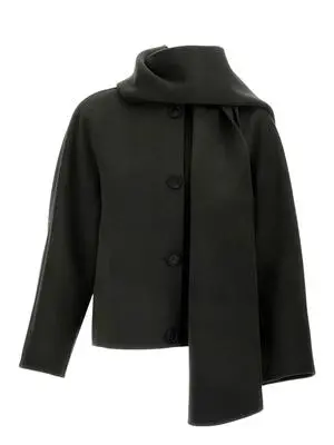 MAX MARA Button-Fastening Scarf-Neck Jacket