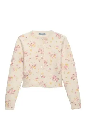 Prada Floral Intarsia Cardigan - Begonia
