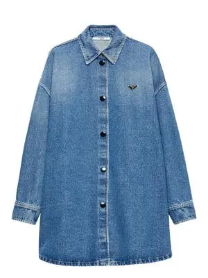 Prada Denim Oversized Shirt - Light Blue