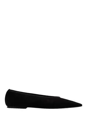 TOTEME Garderob Suede Ballerina Flats - Black