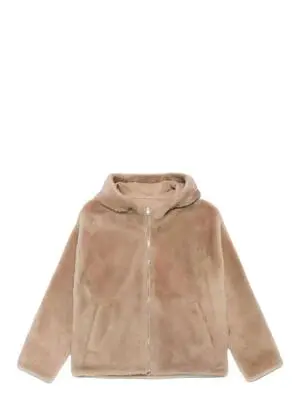 YVES SALOMON Hooded Shearling Jacket - Brown