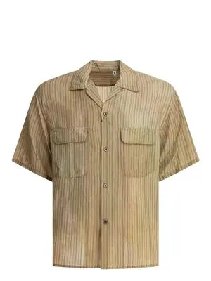 KAPTAIN SUNSHINE Striped Chest-pocket Shirt - Neutrals