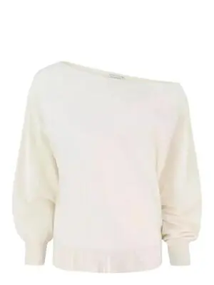 KINROSS CASHMERE Off-Shoulder Dolman Sweater