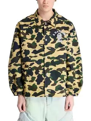 A BATHING APE Logo-print Camouflage Jacket - Yellow