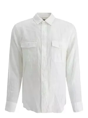 Vince Double-pocket Linen Shirt - White