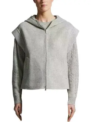 Peserico Cable-knit Hoodie - Grey