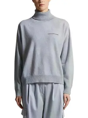 Peserico Zip-pocket Turtleneck Sweater - Grey