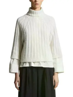 Peserico Ribbed Turtleneck Sweater - White
