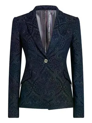 Etro Jacquard Paisley Blazer - Blue