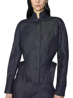 MUGLER Button-Fastening Cinched Jacket