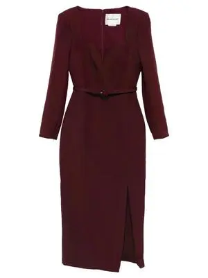 Roland Mouret Square-neck Belted Midi Dress - Red
