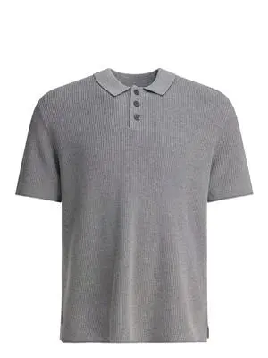 ALEX MILL Ribbed Polo Shirt - Grey