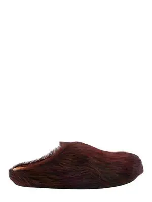 Marni Fussbett Calf-hair Mules - Red