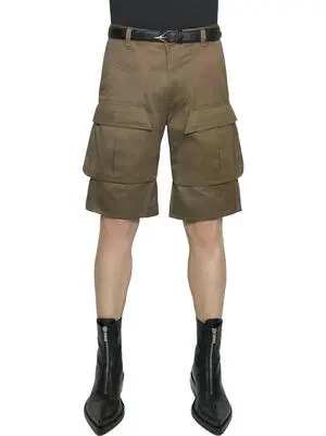 MUGLER Buckle-straps Cargo Shorts - Green