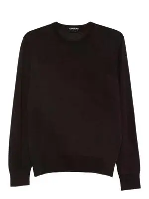 TOM FORD Crew-neck Cashmere-blend Sweater - Brown