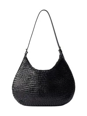 Dragon Diffusion Woven Shoulder Bag Black