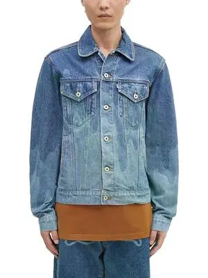 ICECREAM Dripping-logo Denim Jacket - Blue