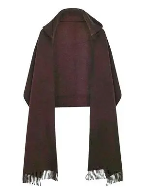 Brunello Cucinelli Hooded Fringed Cape - Brown