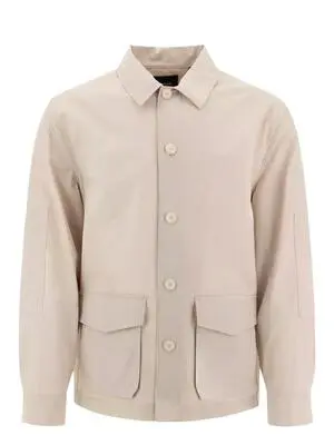Vince Button-front Patch-pocket Shirt Jacket - Neutrals