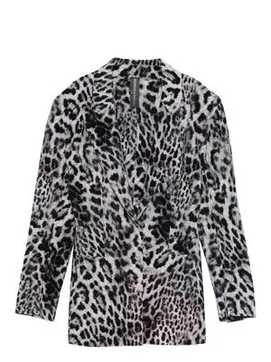Norma Kamali Leopard-print Blazer - Grey