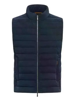 MOORER Quilted Zip-front Gilet - Blue