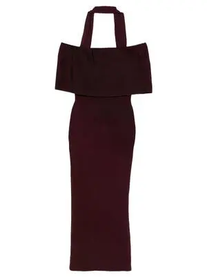 Roland Mouret Halter-neck Ruffled Midi Dress - Red